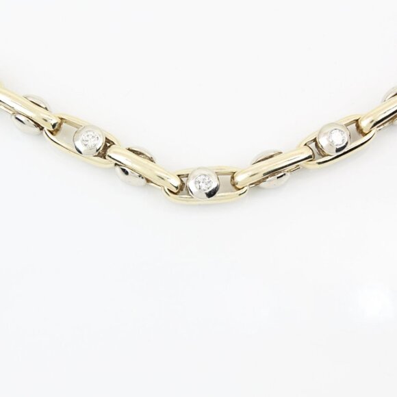 Jewelry | 14kyg 48ct Diamond Riveted Oval Link Necklace Kinetic Rolling ...